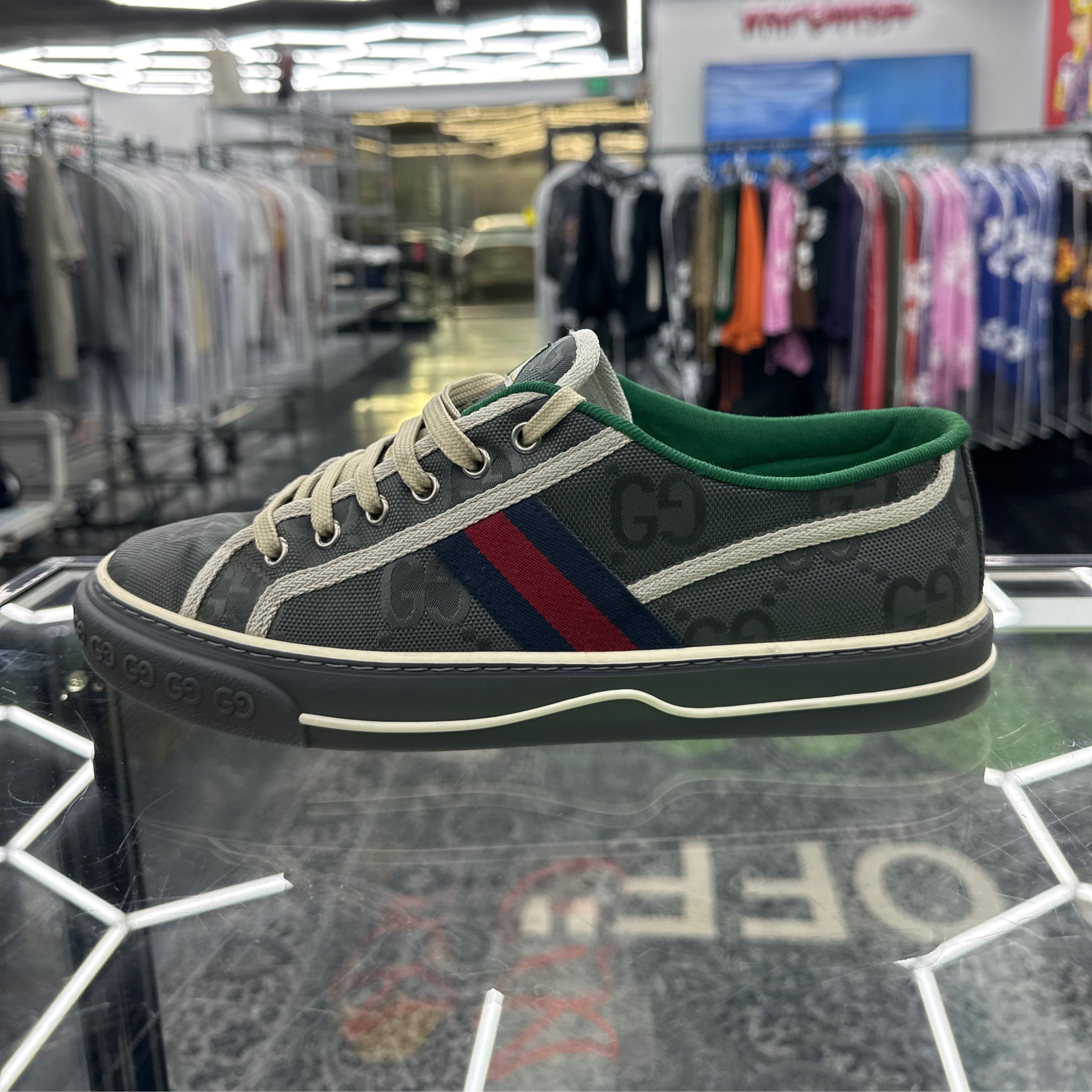 Gucci GG Grey Tennis Low - Preowned | Drip Cartel